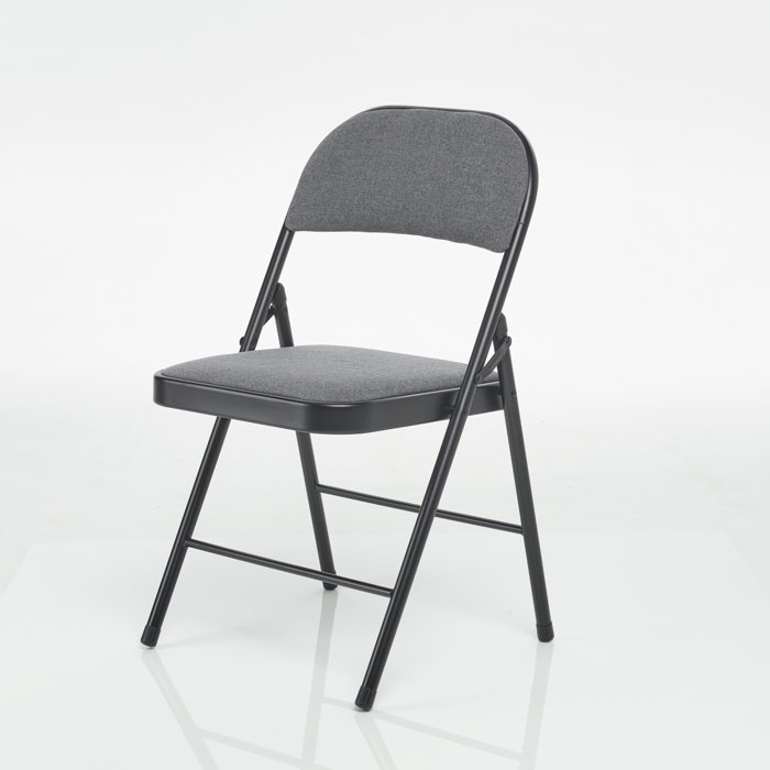 Inbox Zero Deluxe Folding Chairs Fabric Padded Stackable Folding Chair Folding Chair & Reviews ...